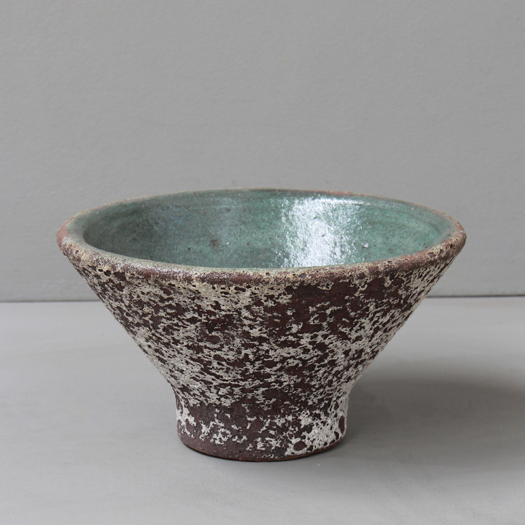 White Funnel Pot (Glazed inside in Green Colour) D25.5cm x H15cm ...
