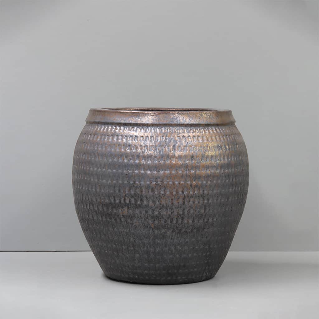 Heavy Metal Dimple Collar Pot | Kellock Pots & Planters