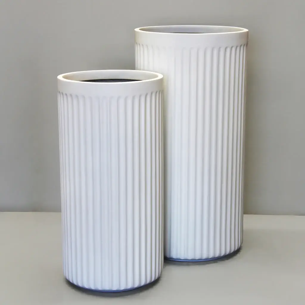White Doric Cylinder | Kellock Pots & Planters